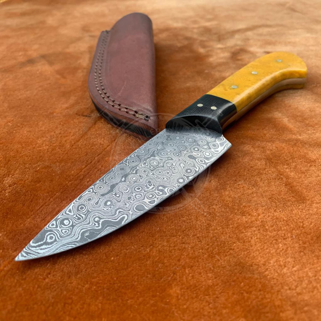 Damascus 9″ Raindrop Blade Hunting Knife – Killer Smith
